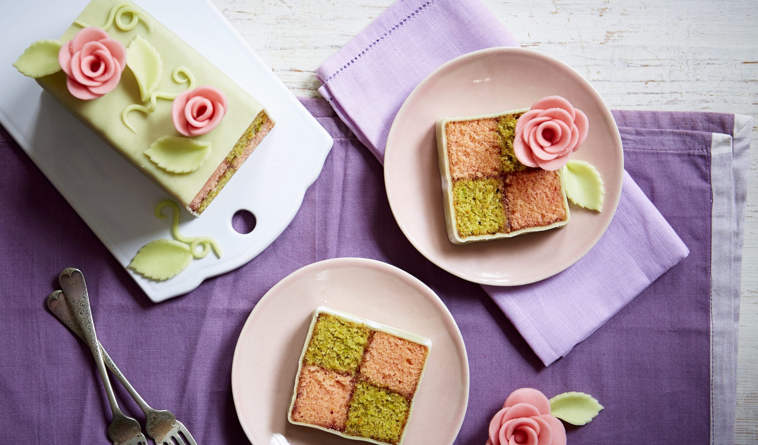 Battenberg Cake With Rose And Pistachio | Baking Recipes | GoodtoKnow